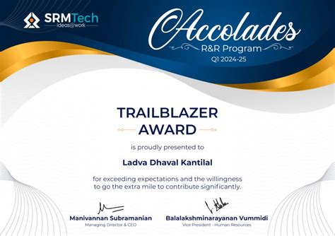 Dhaval Ladva Mba On Linkedin Trailblazer Achievement Srmtech Growth 11 Comments