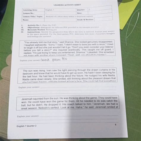 LEARNING ACTIVTTY SHEET 1 Aetivity No4 Punt StudyX