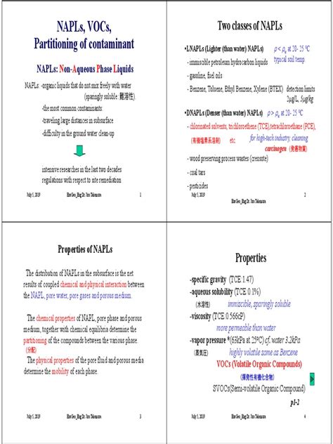 Geoenv Lec5 Naplandpartioning Pdf Adsorption Phase Matter