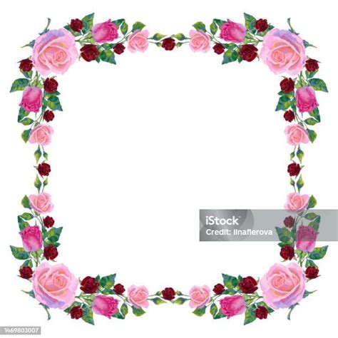 분홍색과 빨간색 장미 꽃과 녹색 잎이 있는 벡터 사각형 프레임 A4 용지에 대한 스톡 벡터 아트 및 기타 이미지 A4 용지 결혼식 고풍스런 Istock