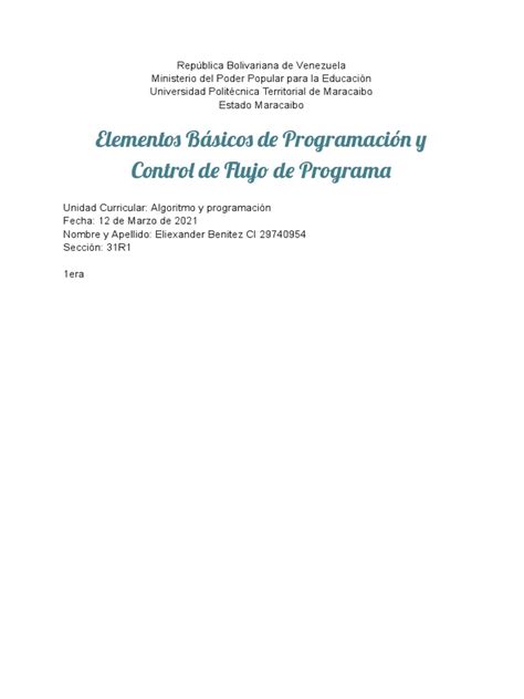 Algoritmo Y Programación Actividad Iii Práctica Ii Pdf Desarrollo