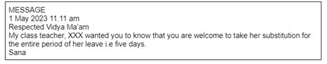 10 Examples Of Message Writing Class 6 7 8 Sample Questions