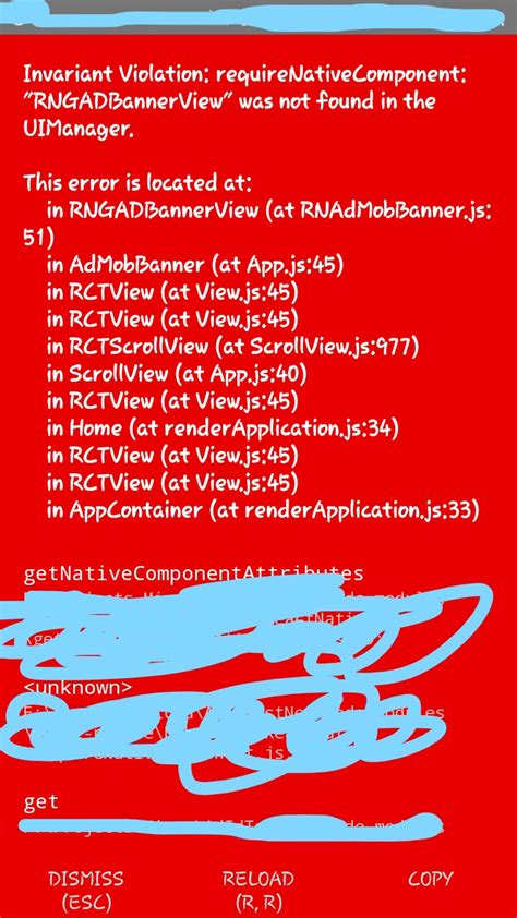 Invariant Violation Requirenativecomponent Rngadbannerview Was Not Found In The Uimanager