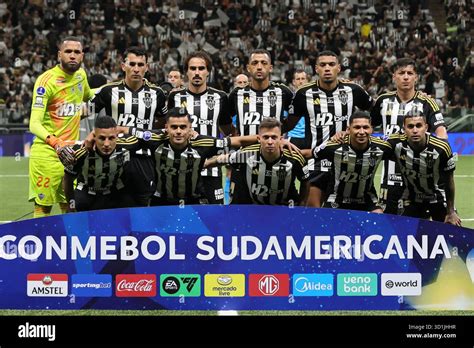 Players Of Brazils Atletico Mineiro Line Up For A Team Photo Before A