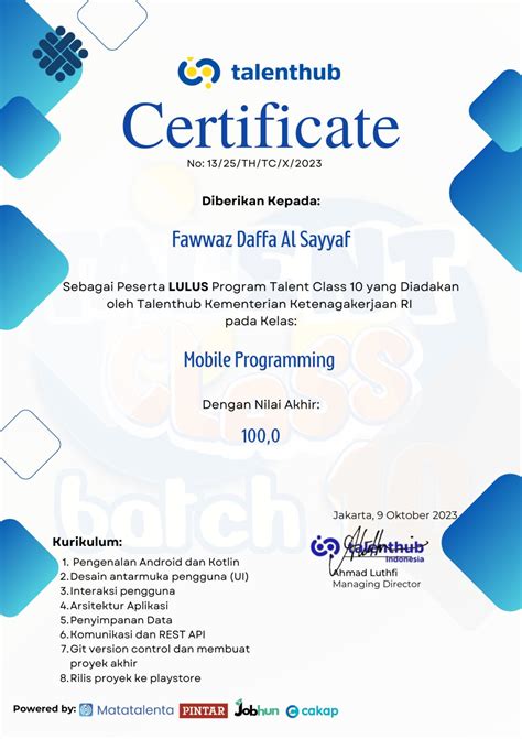 Fawwaz Daffa Al Sayyaf On Linkedin I Have Completed The Mobile