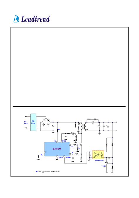 Ld7575 Datasheet118 Pages Etc2 Green Mode Pwm Controller With High