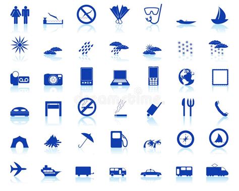 Iconos Del Recorrido Fijados Ilustración Del Vector Ilustración De
