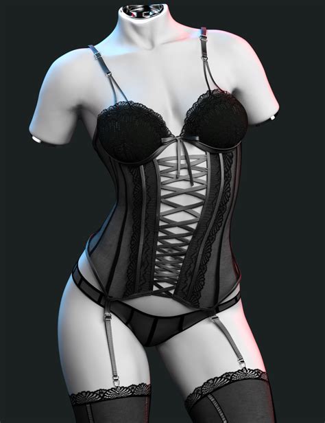 X Fashion Court Stylish Corset For Genesis 9 Daz 3d