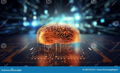 Ai Robotic Brain With Glowing Digital Circuits A Picture Highlighting