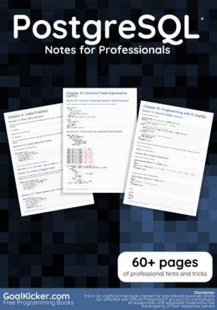 Postgresql Notes For Professionals Free Ebooks Of It Booksofall