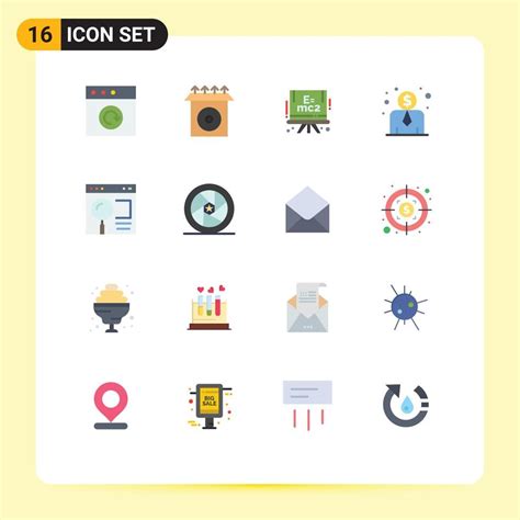 Modern Set Of 16 Flat Colors And Symbols Such As Featured Star Web Science Search Interface