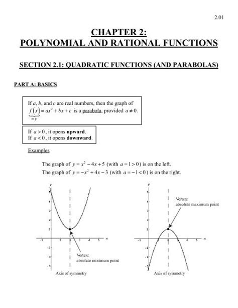 Chapter 2 Polynomial And Rational Functions