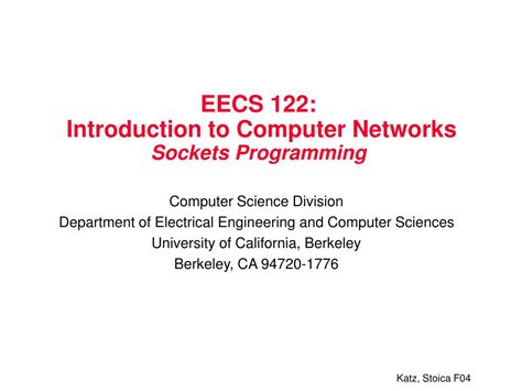 Ppt Eecs 122 Introduction To Computer Networks Sockets Programming