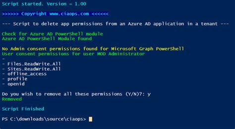 Removing Azure Enterprise App Consented Permissions CIAOPS