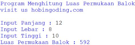 Program Menghitung Luas Permukaan Balok Menggunakan Python Hobi Ngoding