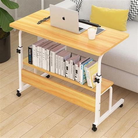 MESA PARA NOTEBOOK ALTURA AJUSTAVEL HOME OFFICE CAMA RODINHAS E PRATELEIRAS MULTIUSO LUXO