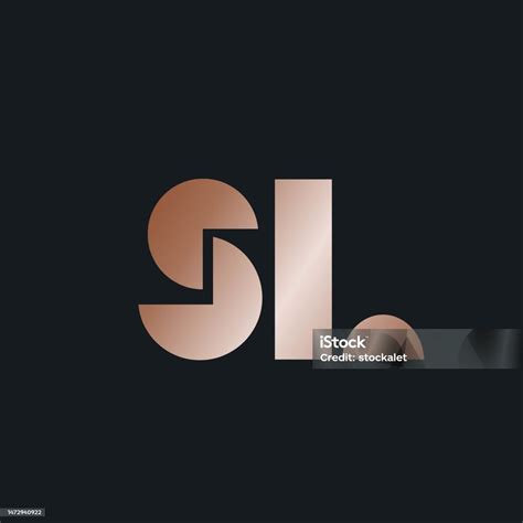 Sl 모노그램 대문자 S 문자 L 로고 회사 굵은 글꼴 서명 아이콘입니다 Deco 디자인 지오메트리 선과 모양 0명에 대한 스톡