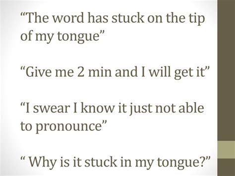 tip of the tongue phenomenon ppt