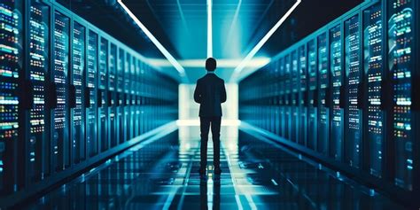 Premium Photo Expert In Cybersecurity Monitoring Network Operations In Hightech Server Room