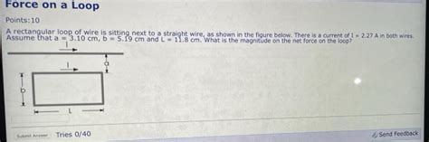Solved Force On A Loop Points A Rectangular Loop Of Wire Chegg Com