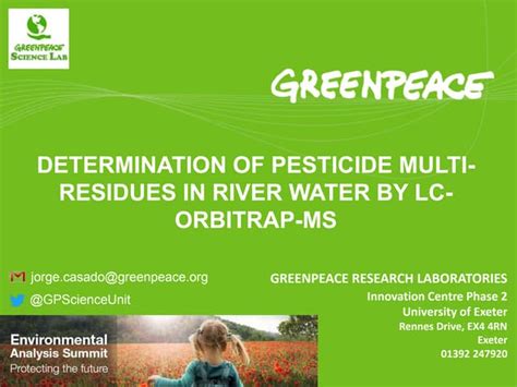 Determination Of Pesticide Multi Residues In River Water By Lc Orbitrap Ms Pptx Chemistry