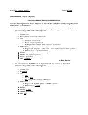 ASYNCHRONOUS ACTIVITY Common Abbreviations Docx Name Red Angela O Dinson Section BSN B