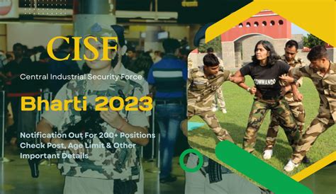 Cisf Bharti 2023 Notification Out For 200 Positions Check Post Age