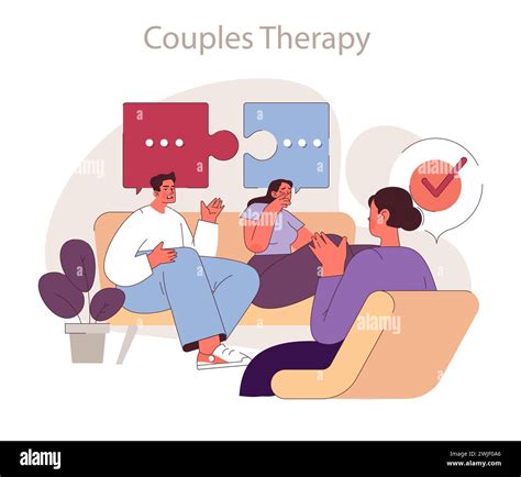 Couples Therapy Concept Visual Story Of Communication And Problem Solving In A Relationship