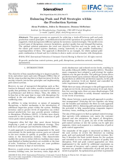 Balancing Push And Pull Strategies Within The Production System