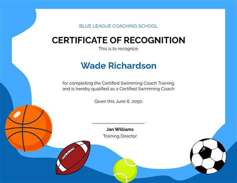Free Softball Certificate Template To Edit Online
