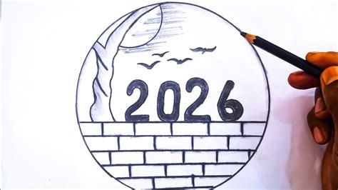 Happy New Year Drawing💥🙏 Happy New Year 2026 Drawing 2026 New Year