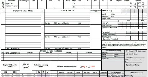 Aircraft Technical Log And Journey Log Aviation Lessons