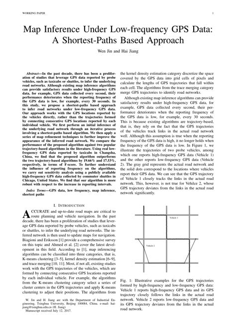 Pdf Map Inference Under Low Frequency Gps Data A Shortest Paths