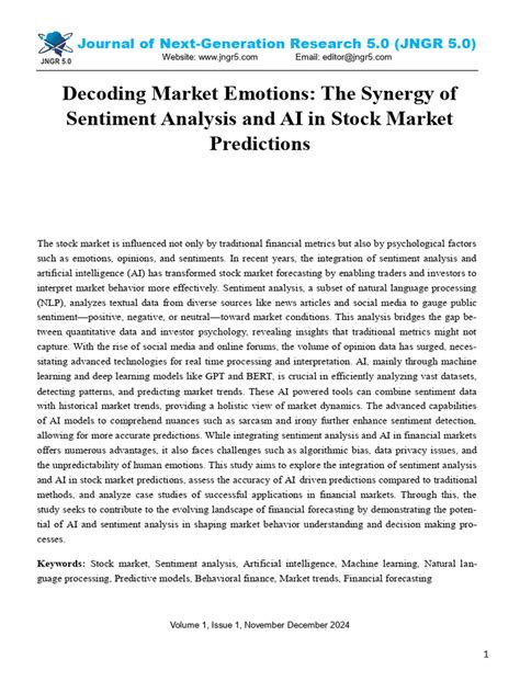 Ai And Sentiment In Stock Forecasting Pdf Artificial Intelligence Intelligence Ai And Semantics