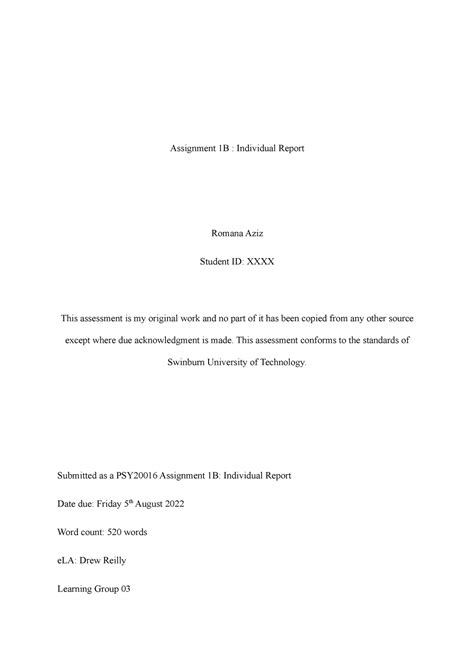 Assignment 1B Individual Report Assignment 1B Individual Report