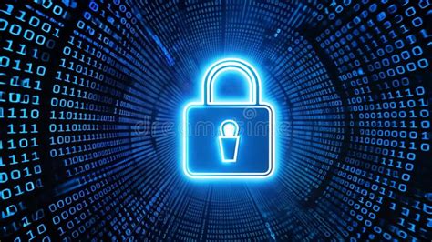 Glowing Padlock In Binary Code Tunnel Cybersecurity Authentication Stock Footage Video Of