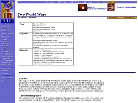 Two World Wars Lesson Plan For 8th 12th Grade Lesson Planet
