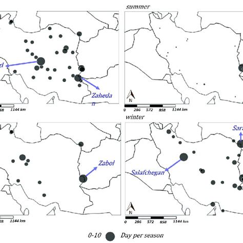 Spatial Distribution Of Occurrence Frequencies Of Dust Per Year For A