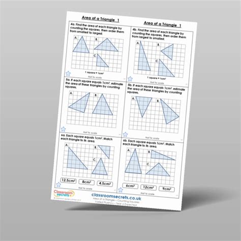 Year 6 Area Of A Triangle Counting Squares Varied Fluency Resource