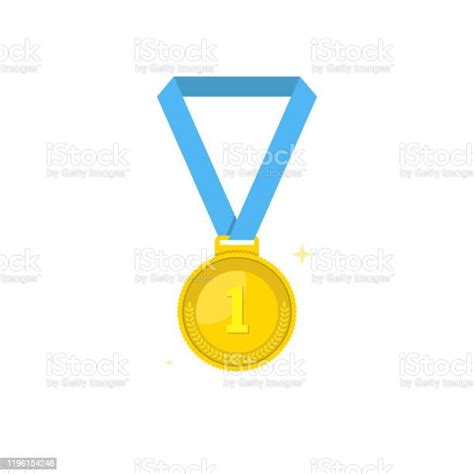 메달 아이콘입니다 스포츠 와 챔피언 요소 빨간 리본으로 1 위 메달 플랫 만화 스타일입니다 벡터 그림입니다 1에 대한 스톡 벡터 아트 및 기타 이미지 Istock
