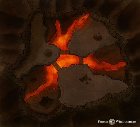 Fantasy Dungeon Map With Volcano