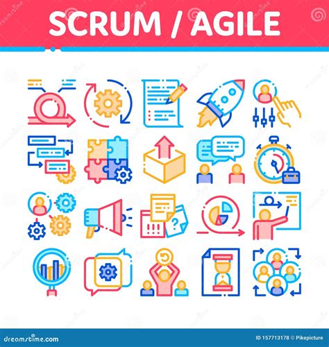 2 Color Agile Concept Vector Icon Isolated Two Color Agile Vector Sign