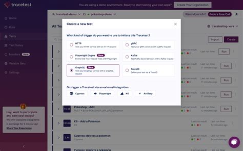 Creating Tests Graphql Tracetest Docs