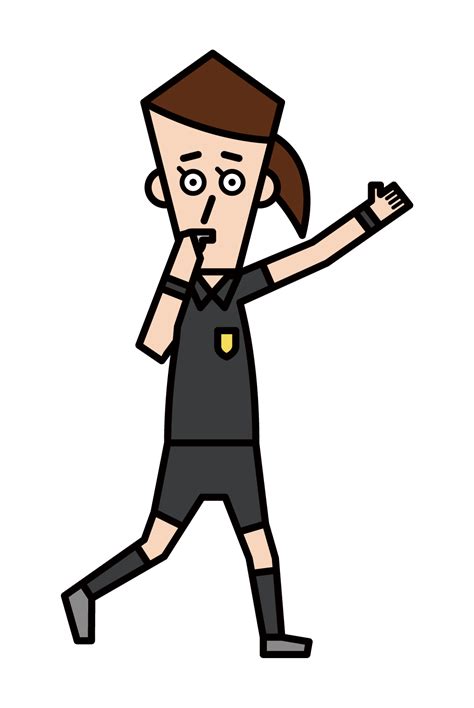 축구 심판여성의 일러스트 무료 일러스트 소재집 Kukukeke