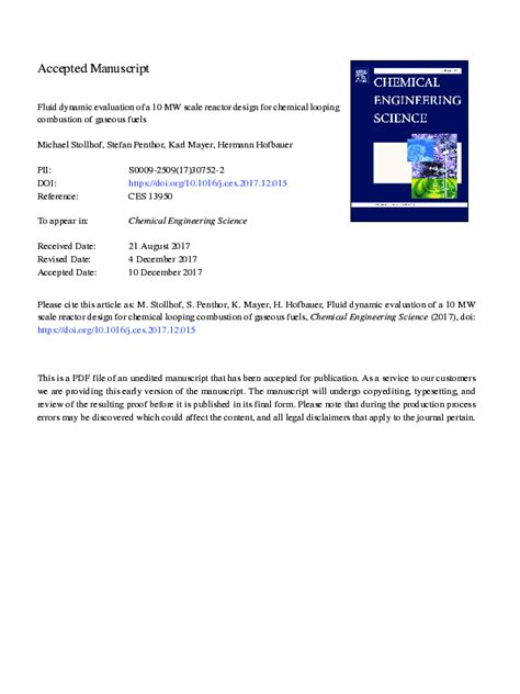 Pdf Fluid Dynamic Evaluation Of A 10 Mw Scale Reactor Design For