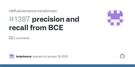 Precision And Recall From Bce · Issue 1387 · Ukplabsentence Transformers · Github