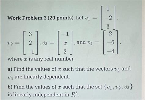 solved 1 0 0 v3 1 work problem 3 20 points let