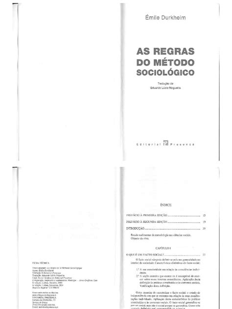 Durkheim 1895 O Que E Um Facto Social Em As Regras Do Metodo