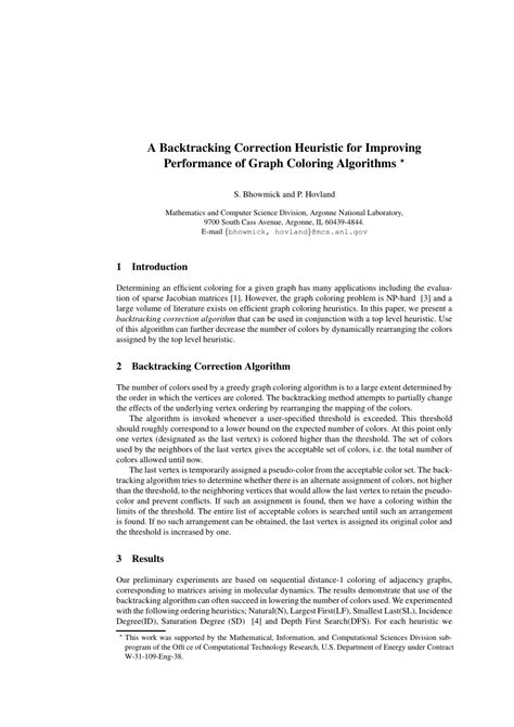 Pdf A Backtracking Correction Heuristic For Improving Performance Of