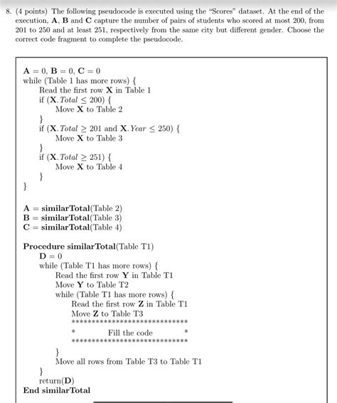 Solved 8 4 Points The Following Pseudocode Is Executed